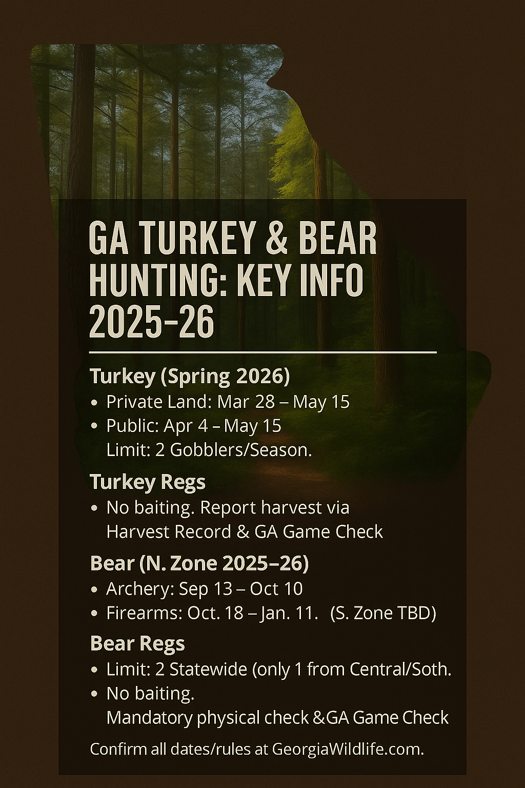 GA Hunting Season: 2025 Season Dates, Bag Limits, & More