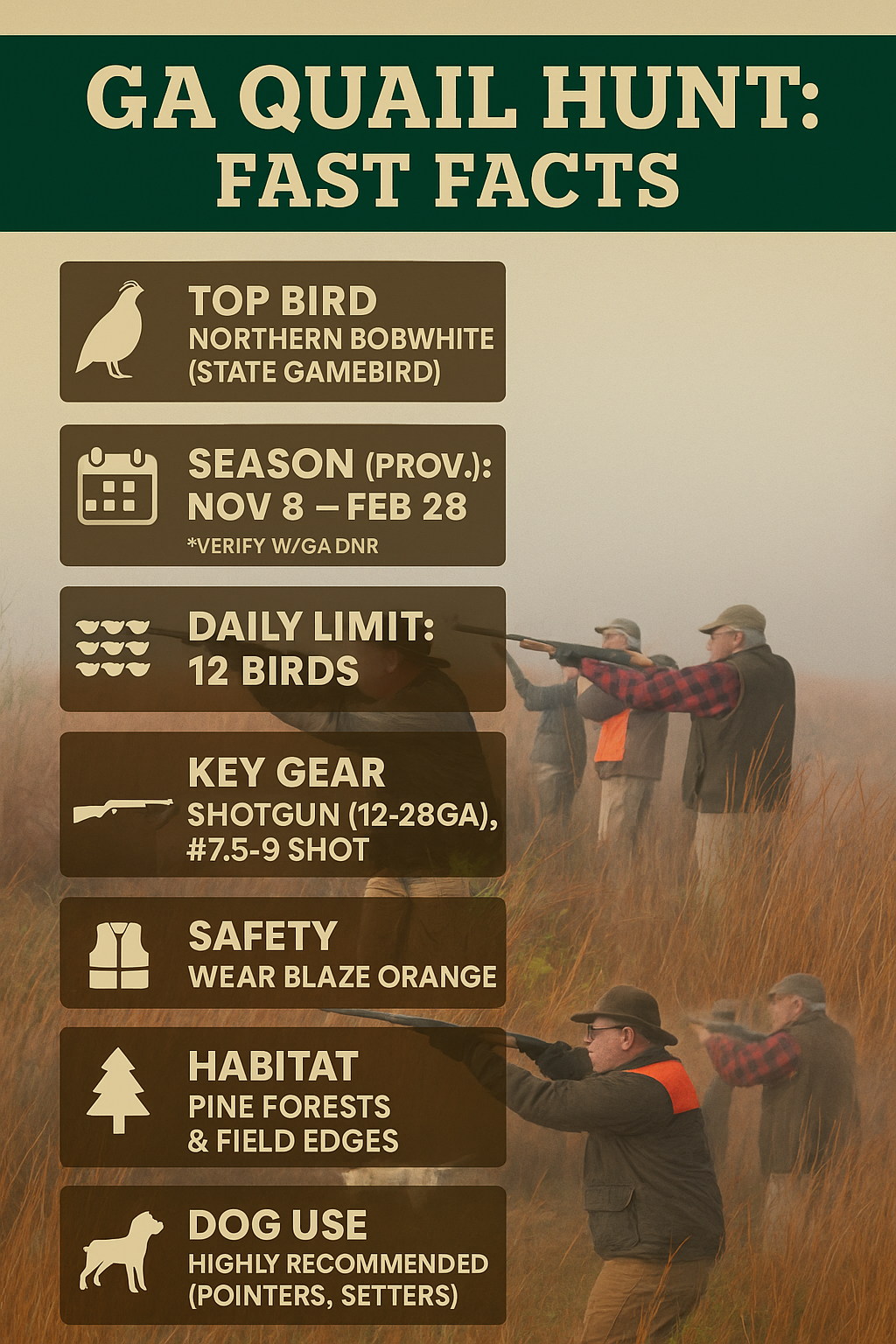 Quail Hunting GA: 2025 Season Dates and Information