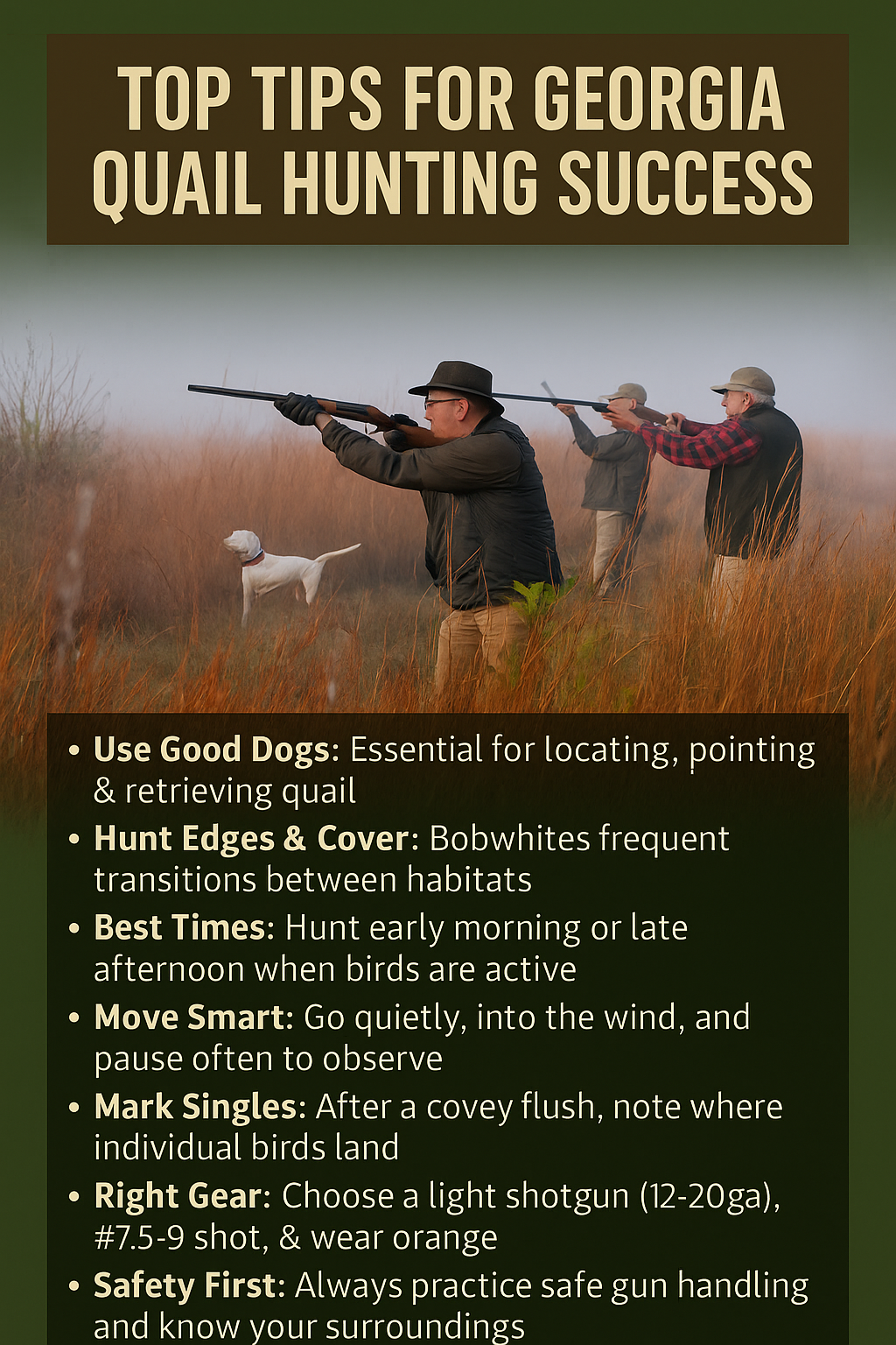 Quail Hunting GA: 2025 Season Dates and Information
